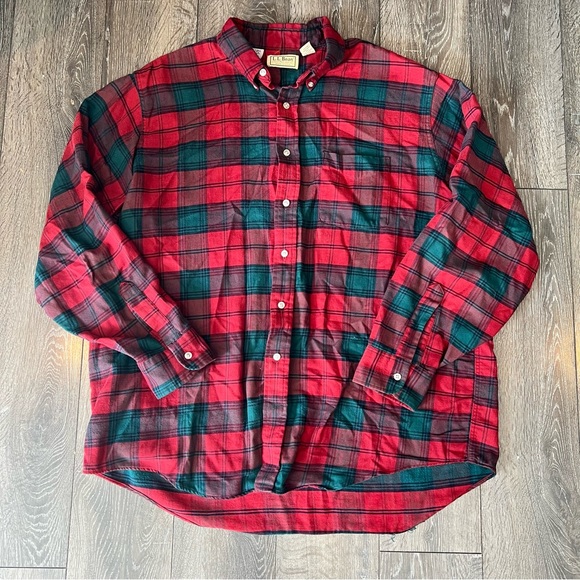 L.L. Bean | Shirts | Vintage Ll Bean Made In Usa Long Sleeve Plaid ...